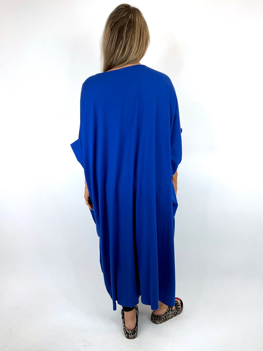 Made in Italy Lagenlook Mabel Asymmetric Tunic in Royal Blue. code 657